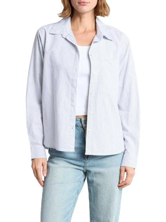 BEACHLUNCHLOUNGE Striped Cotton Shirt - Silver Sage