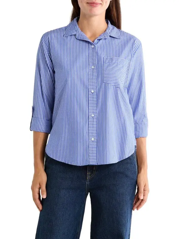 BEACHLUNCHLOUNGE Carson Stripe Button-up Shirt - Hudson River