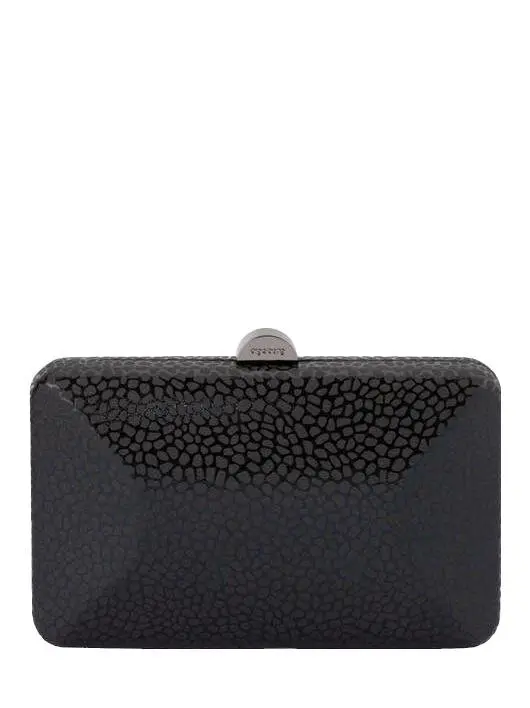 OLGA BERG Frankie Embossed Clutch - Black