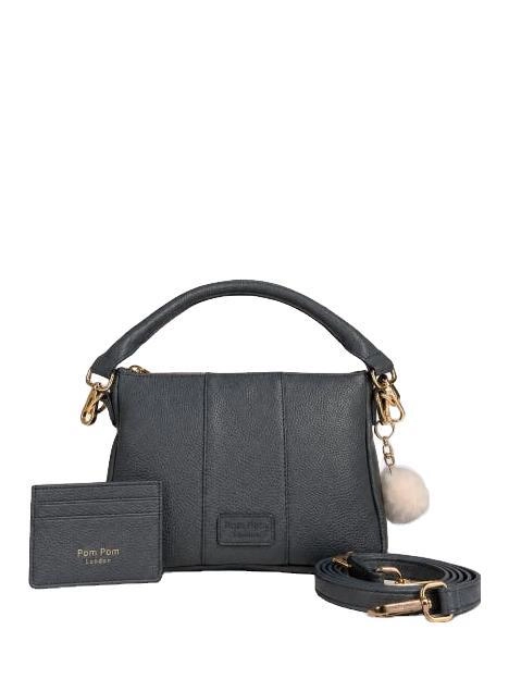 POM POM LONDON City Slim Crossbody Bag Bundle - Slate Blue