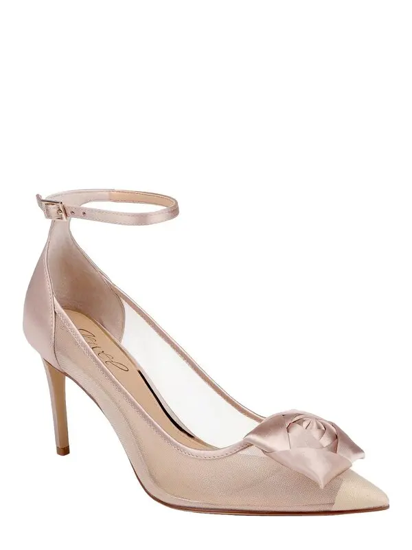 Badgley Mischka Beckett Ankle Strap Pumps - Nude/mesh