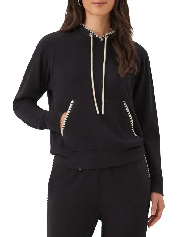 Karen Kane Contrast Stitch Hoodie - Black