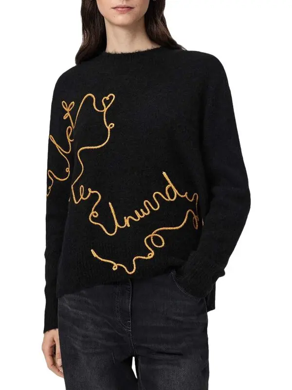 ALLSAINTS Unwind Jumper Crewneck Sweater - Black