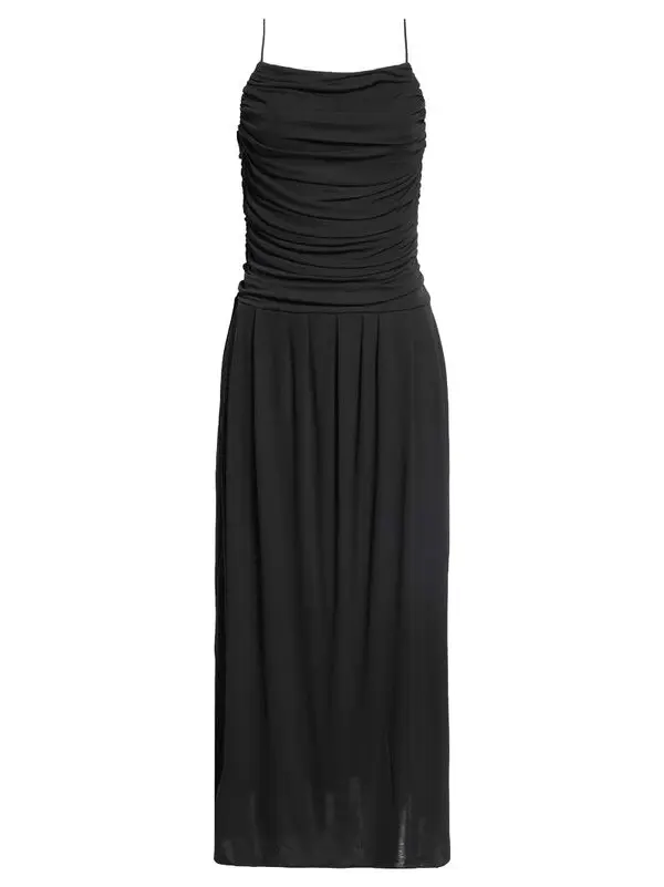 KALLMEYER Reese Ruched Sleeveless Maxi Dress - Black
