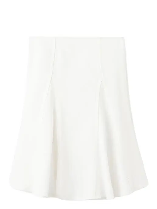Mango Godet Cotton Midi Skirt - White