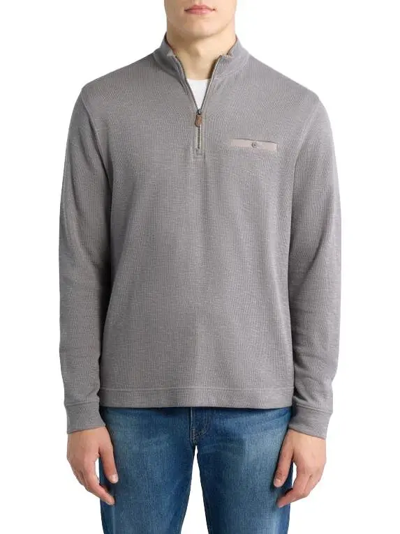 Johnnie-o Flame Stitch Quarter Zip Pullover - Thunder