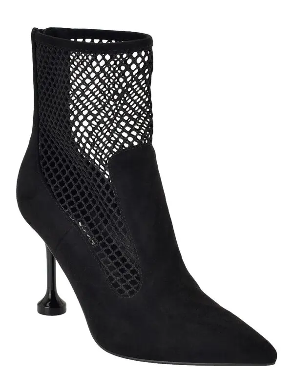 Nine West Goane Fishnet Pointed Toe Ankle Bootie - Black