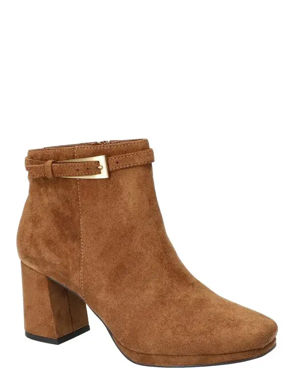 BELLA VITA Hudson Platform Bootie - Cognac Suede