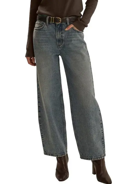 FAVORITE DAUGHTER The Mercer Mid Rise Easy Straight Leg Jeans - Dublin