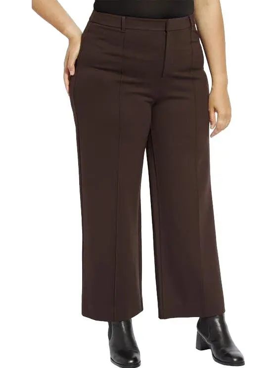 Lyssé Nadia High Waist Wide Leg Ponte Trousers - Double Espresso