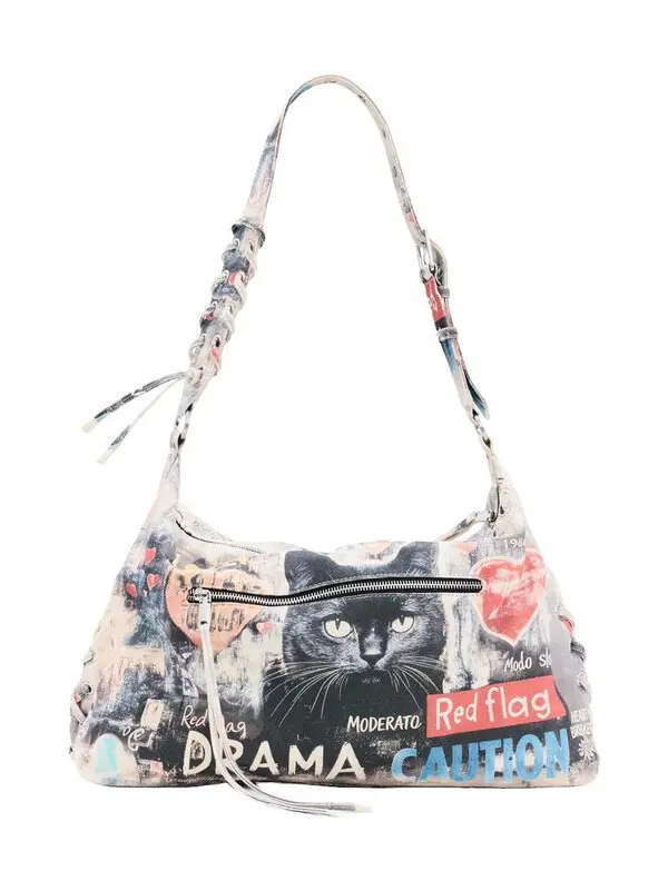 Desigual Large Printed Denim Tote Bag - Multi
