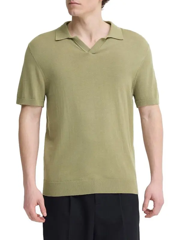 CASUAL FRIDAY Johnny Collar Cotton Polo - Mermaid