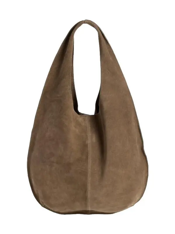 Mango Suede Hobo Shoulder Bag - Light/pastel Brown