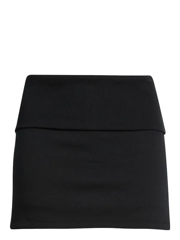 Bp. Foldover Fleece Miniskort - Black Jet