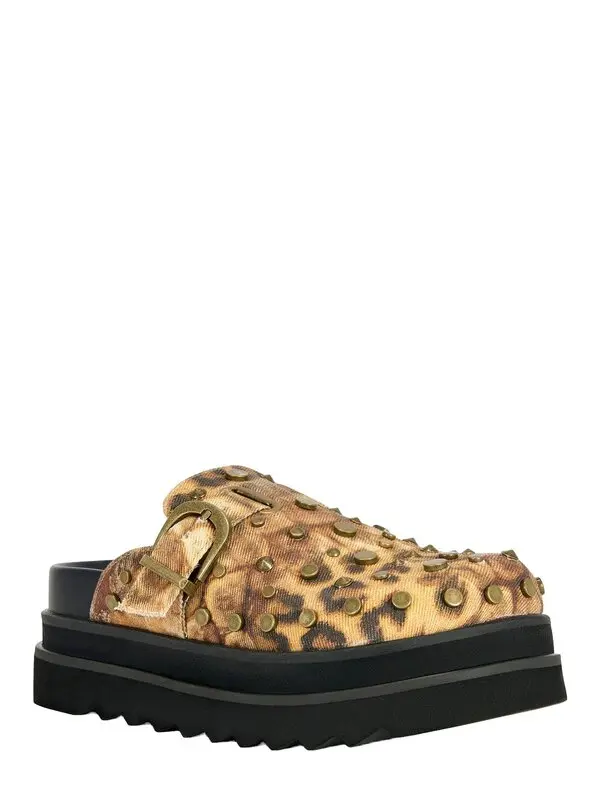 AZALEA WANG Billie Platform Mule - Tan Multi