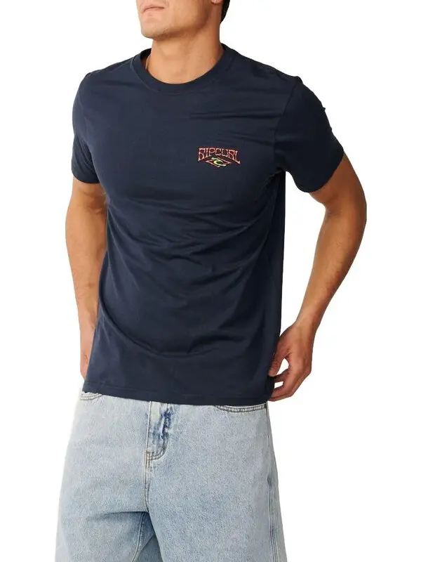 Rip Curl Air Shred Cotton Graphic T-shirt - Dark Navy