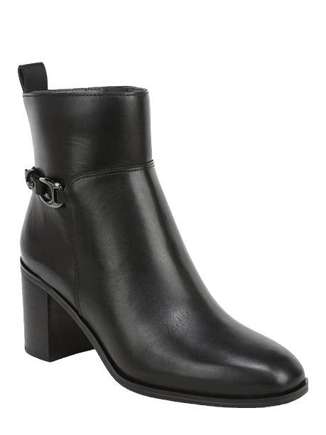 Franco Sarto Valya Leather Zip-up Ankle Boots - Black