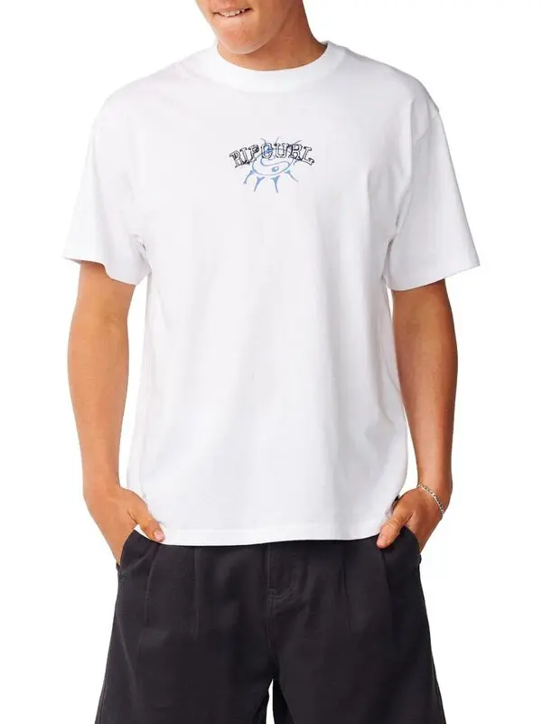 Rip Curl Disorder Balance Cotton Graphic T-shirt - White