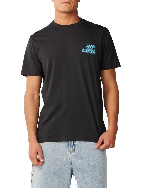 Rip Curl Disorder Legacy Cotton Graphic T-shirt - Washed Black