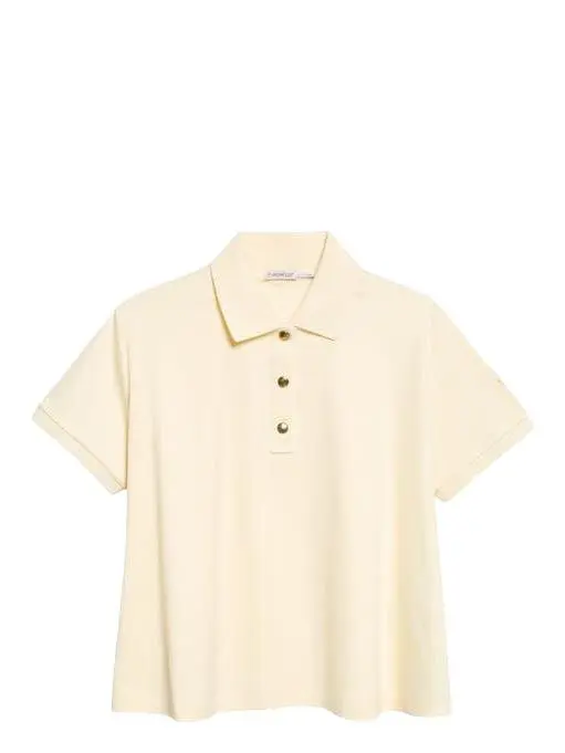 Moncler Snap Placket Polo Shirt - White