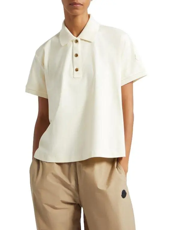 Moncler Snap Placket Polo Shirt - White