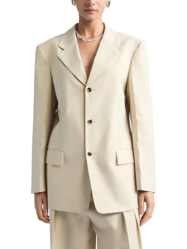 Bottega Veneta Faded Stripe Wool & Cotton Jacket - 2512 Beige/light Blue
