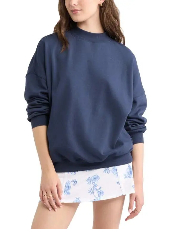 Bp. Mock Neck Sweatshirt - Navy Indigo