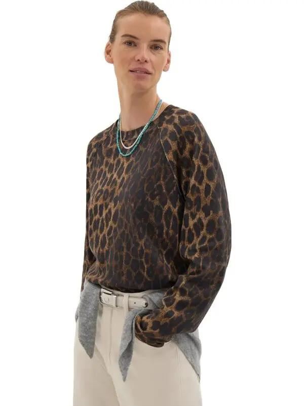 HUSH Matilda Raglan Top - Soft Leopard