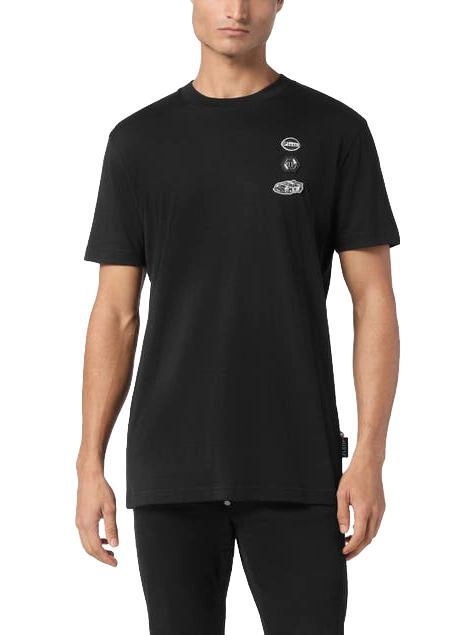 Philipp Plein Jersey T-shirt Round Neck Ss Cars Racing - Black/black