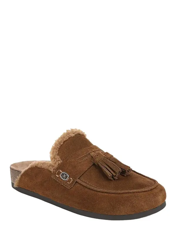 Sam Edelman Astrid Genuine Shearling Lined Mule - Warm Nutmeg