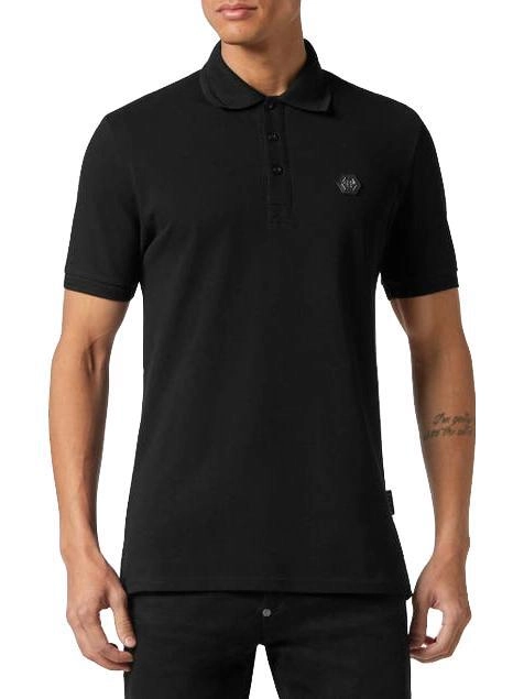 Philipp Plein Slim Fit Polo Shirt Ss Skull&amp;bones - Black