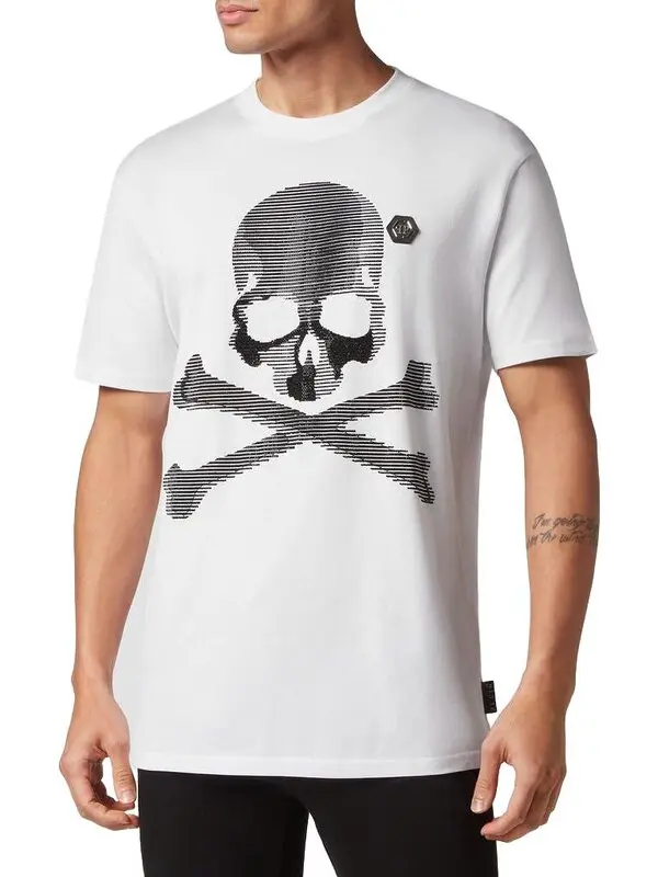 Philipp Plein T-shirt Round Neck Skull&bones - White