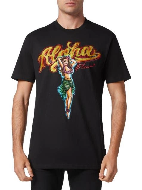 Philipp Plein T-shirt Round Neck Ss Hawaii - Black