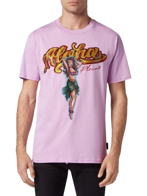 Philipp Plein T-shirt Round Neck Ss Hawaii - Lilac