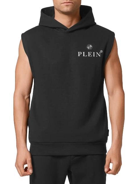 Philipp Plein Sleeveless Hoodie Sweatshirt - Black