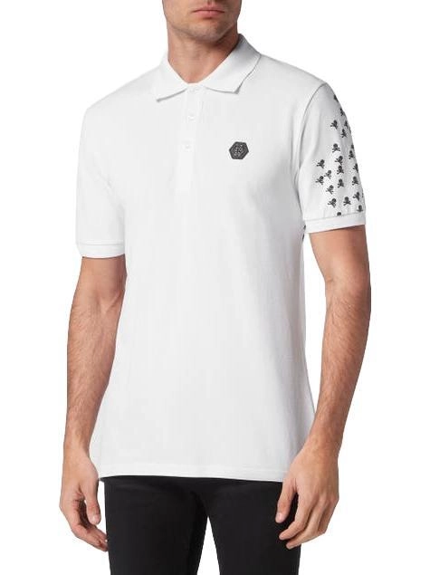 Philipp Plein Slim Fit Polo Shirt Ss Skull&amp;bones - White