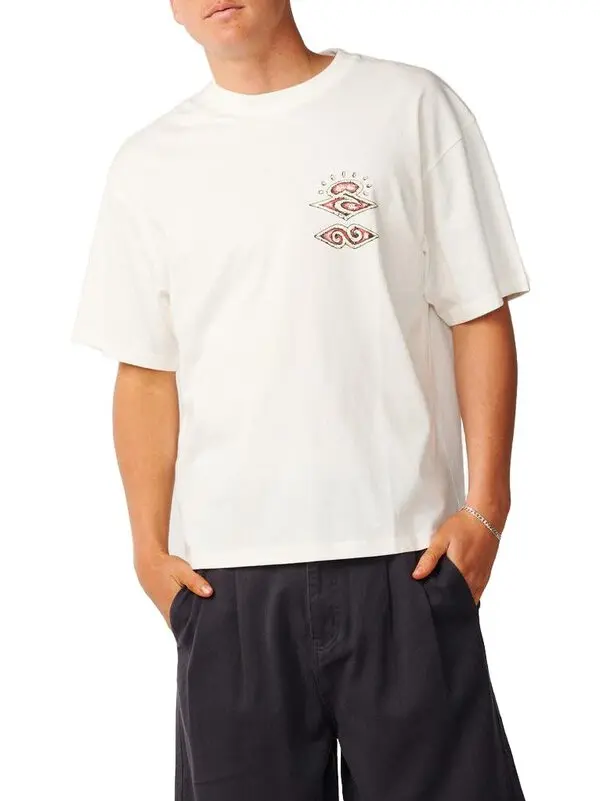 Rip Curl Disorder Yard Cotton Graphic T-shirt - Bone