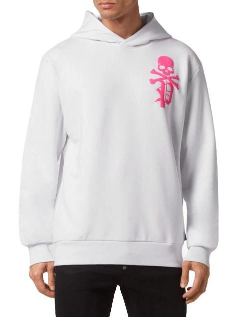 Philipp Plein Gothic Plein Hooded Sweatshirt - White