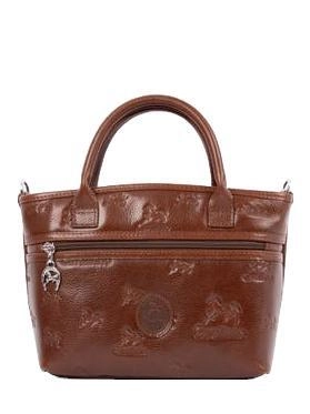 CAVALINHO Cavalo Lusitano Embossed Leather Mini Handbag 572 - Camel Brown
