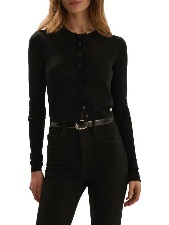 FAVORITE DAUGHTER The Curtsey Wool Cardigan - Black
