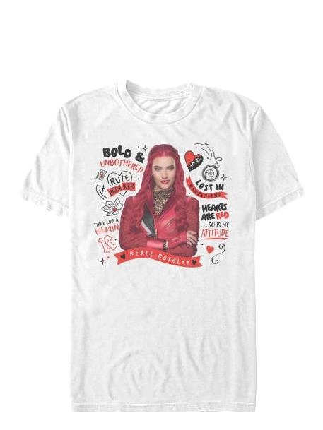 DESCENDANTS Red Rebel Royalty Short Sleeve Graphic T-shirt - White