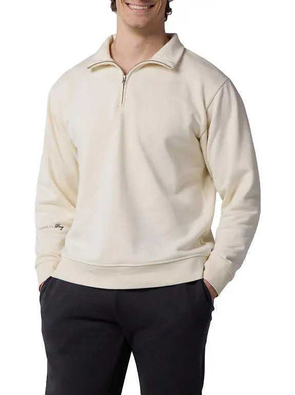 CENTERLINE ATHLETICS Active Lifestyle You Know You Play Quarter Zip Sweatshirt - Ivory