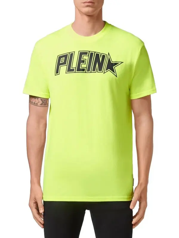 Philipp Plein T-shirt Round Neck Ss - Yellowfluo