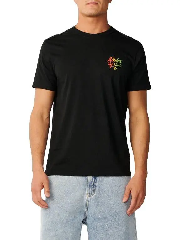 Rip Curl Hawaii Hula Cotton Graphic T-shirt - Black