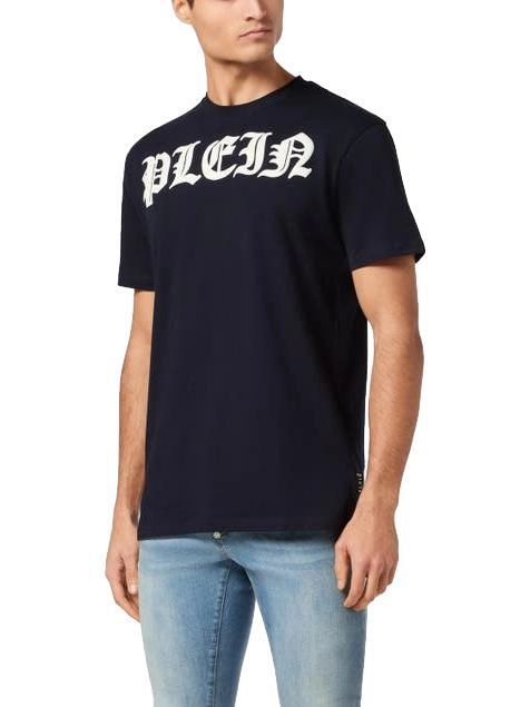 Philipp Plein T-shirt Round Neck Gothic Plein - Navy