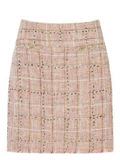 REALLY WILD CLOTHING Cece Boucle Skirt - Rose Check