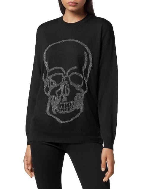 Philipp Plein Round Neck Wool Pullover - Black