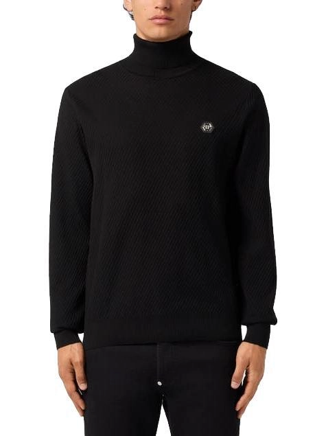 Philipp Plein Wool And Silk Turtleneck Pullover - Black