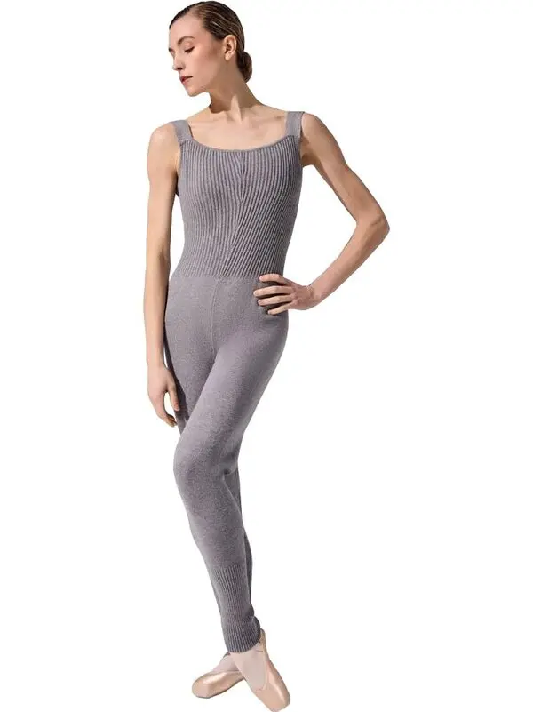 CAPEZIO Full Length Romper - Medium Grey