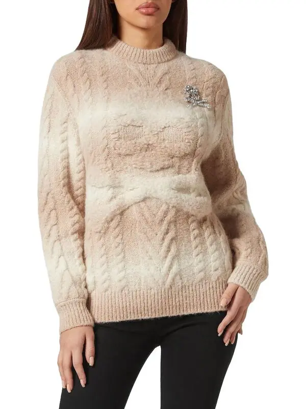 Philipp Plein Skull & Bones Embellished Pullover - White